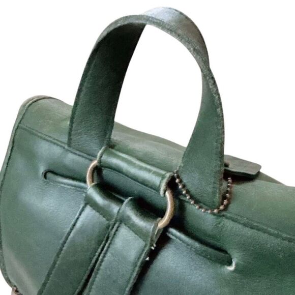 Coach | Bags | Vintage Coach Green Leather Weekend Backpack Rucksack ...